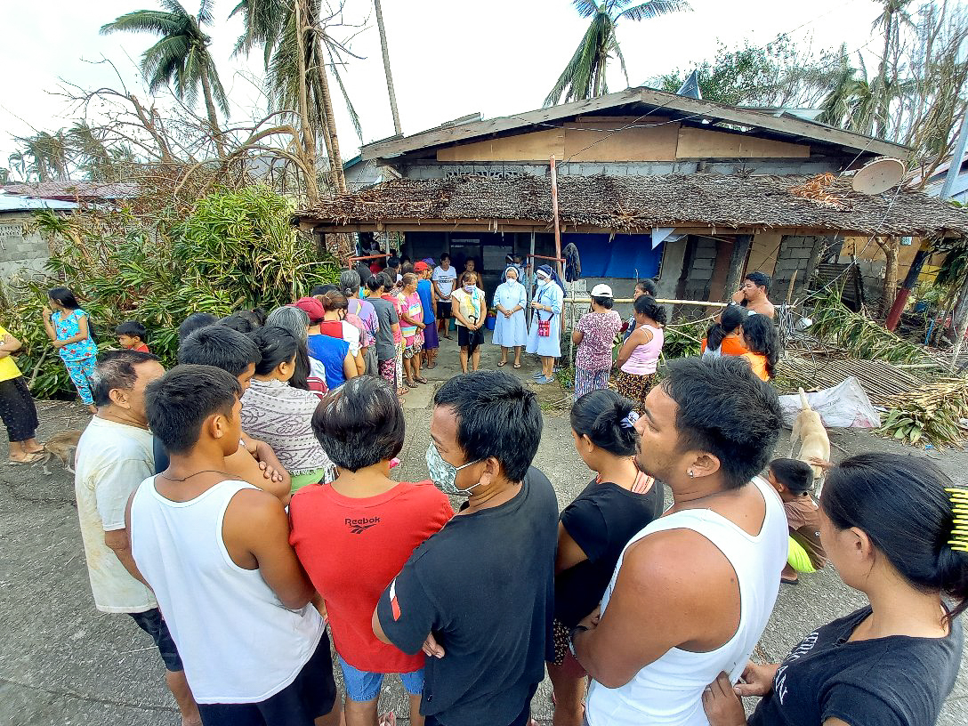 Bringing relief by truck and barge: Mercy response to Super Typhoon